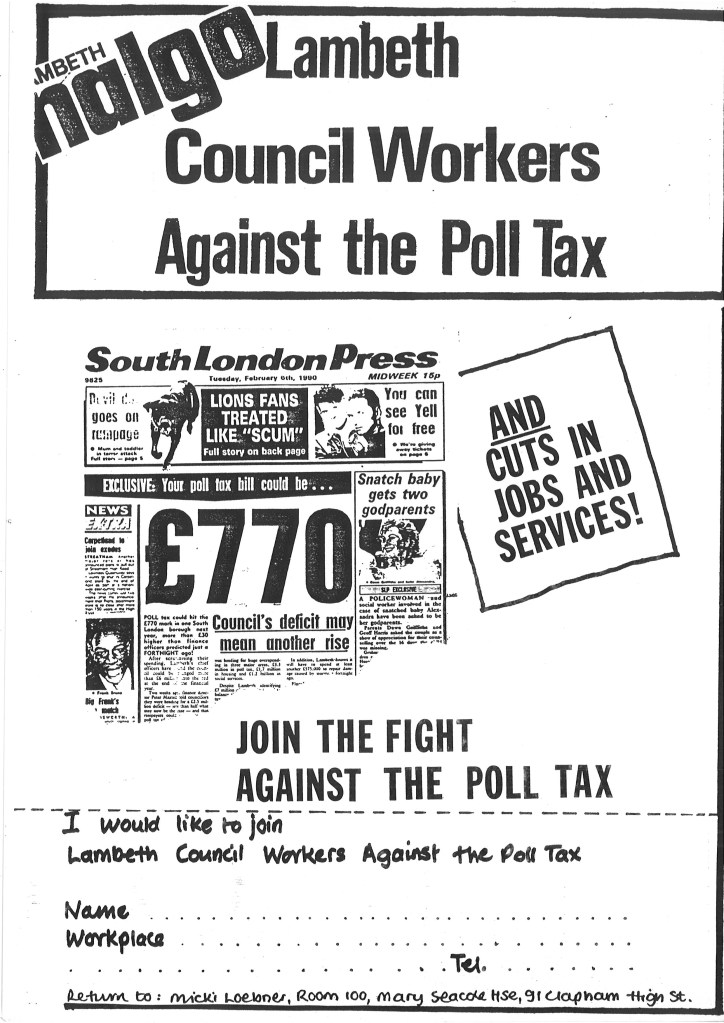 Lambeth NALGO against the Poll Tax – Radical Lambeth